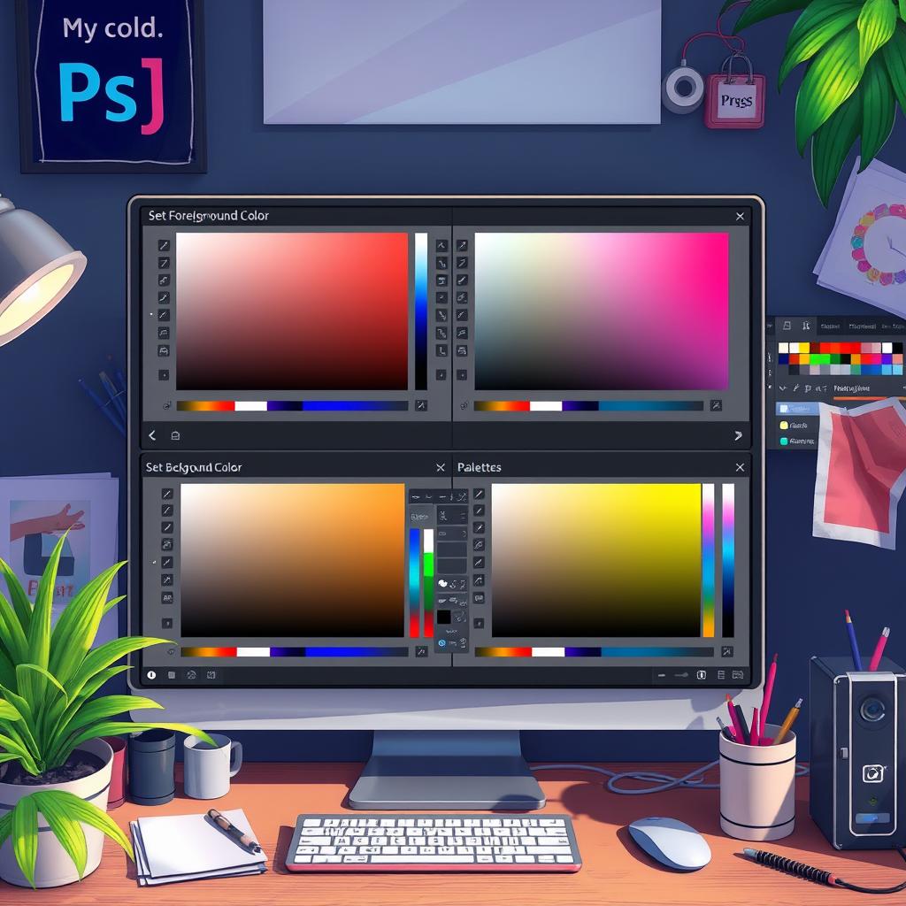 قسمتهای set forground color و set background color در فتوشاپ